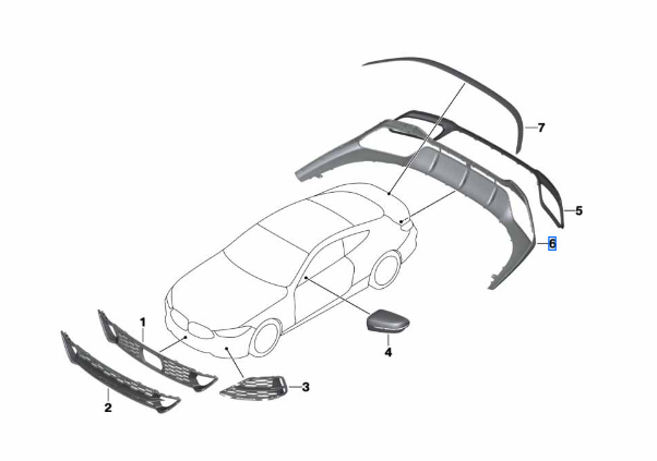 Genuine BMW 51-12-8-077-594 | G14/15/16 8 Series Rear Bottom Bumper ...