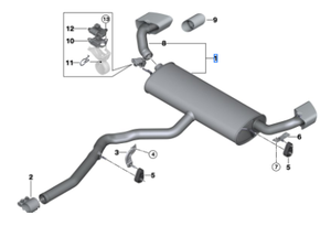 Genuine BMW 18-30-8-648-380 | Rear Muffler With Exhaust Flap | FREE ...