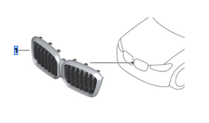 Genuine BMW 51-13-5-A1A-C55 | G01 X3 LCI 30i/iXi/eX Gloss Black Front ...