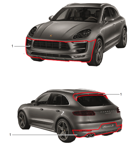 Genuine Porsche 95B-044-801-21 |95B Macan (2014-2018) Sport Design Aero ...