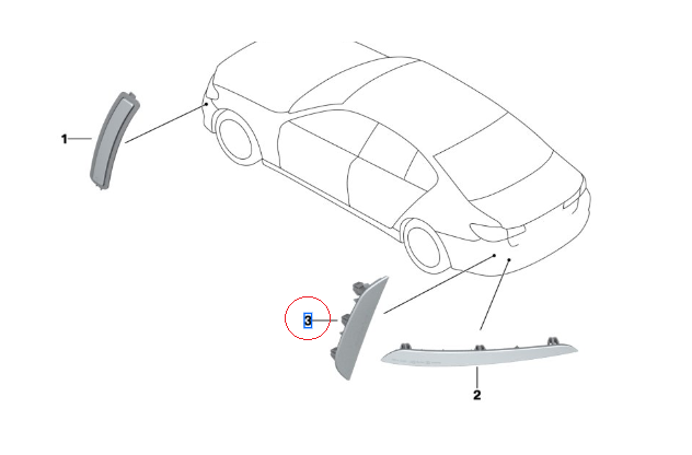 Genuine BMW 63-14-7-857-005 | Reflector, Rear Left | FREE Shipping on ...