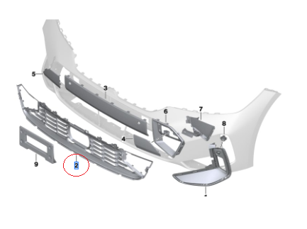 Genuine BMW 51-11-8-085-448 | Center Air Grille (M FRR) | FREE Shipping ...