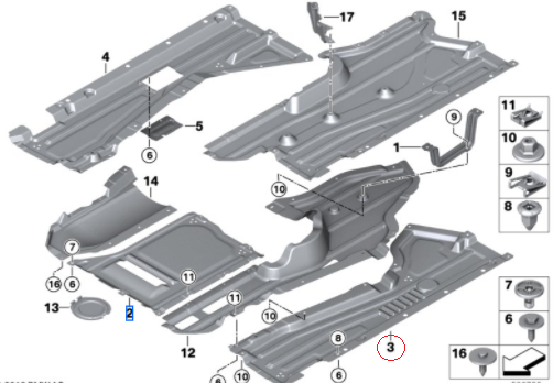 Genuine BMW 51-75-7-308-671 | Under-body Paneling, Side Left | FREE ...