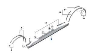 Genuine BMW 51-77-5-A2E-9C3 | Rocker Molding | FREE Shipping on Most ...