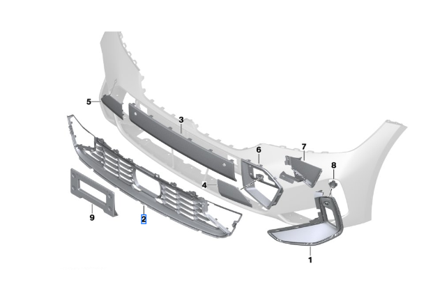 Genuine BMW 51-11-8-085-446 | Lower Grille (M) | FREE Shipping on Most Orders $499+ OEMG ...