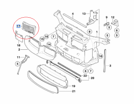 Genuine BMW 51-71-7-161-436 | Air Duct, Oil Cooler, Right | FREE ...