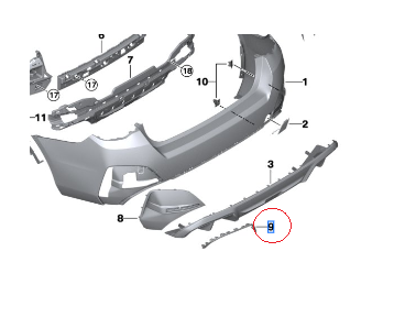 Genuine BMW 51-12-5-A09-524c | Accent Strip, Rear Right - i blue | FREE ...