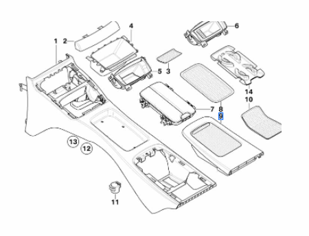 Genuine BMW 51-16-8-046-329 | Cover Rear Console Rear | FREE Shipping ...