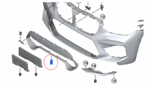 Genuine BMW 51-11-8-083-305 | Bumper Trim Front Center | FREE Shipping ...