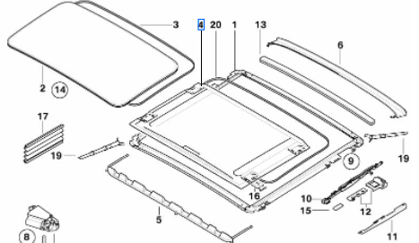 Genuine BMW 54-13-7-145-887 | Ceiling Frame Covered Velour - Gray ...