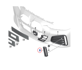 Genuine BMW 51-11-8-078-614 | Brake Grille Side Trim - Right (Gloss ...