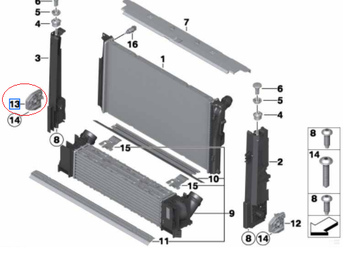 Genuine BMW 17-11-8-620-733 | Radiator Bracket Lower Bracket | FREE ...