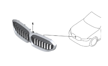 Genuine BMW 51-13-8-079-742 | Grille Front (MPA) - with Parking Assist ...