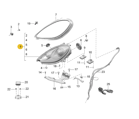 Genuine Porsche 95B-941-029-GE |Xenon Headlight Assembly - Left | FREE ...