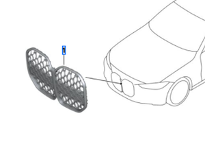 Genuine BMW 51-13-8-078-548 | G22/G23 4 Series Gloss Black Front Grille ...