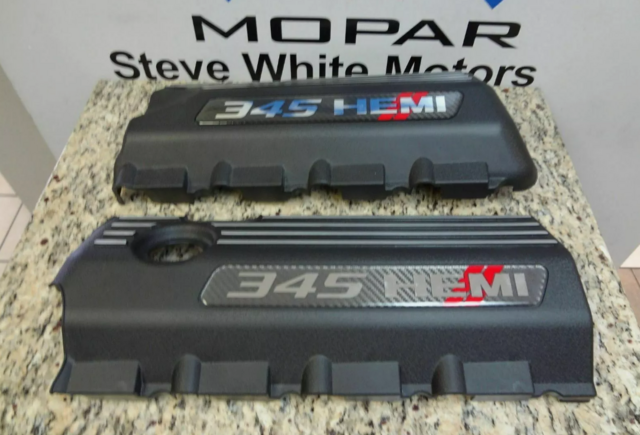 Challenger Charger Engine Cover Valve 5.7L 345 Hemi Mopar 2 Pcs Carbon ...