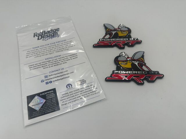 Dodge Challenger Charger 300 Powered By SRT Angry Bee Fender Emblem ...