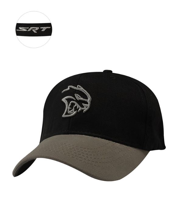 New Dodge Hellcat Two Tone Cap Ball Cap Hellcat Black and Grey 3D Logo ...