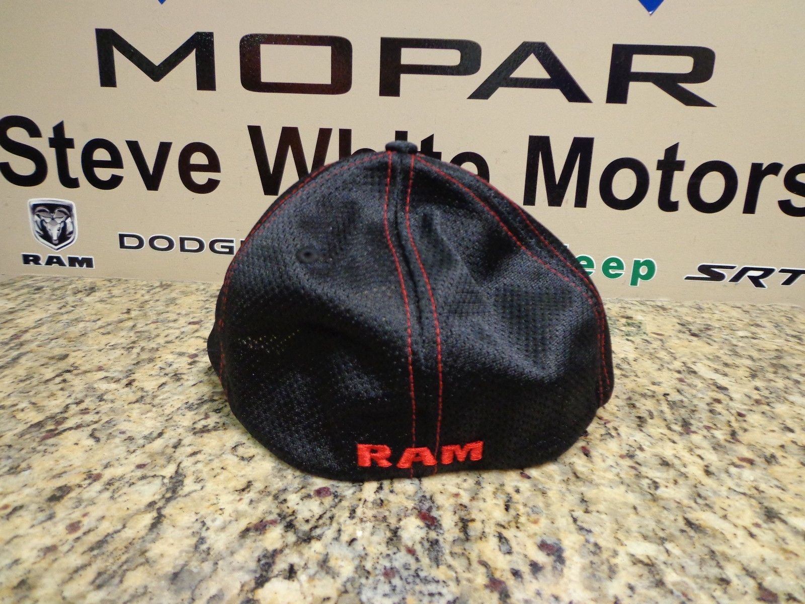 New Ram Fitted Cap Ballcap Hat Guts Glory Ram Black Red Large Mesh ...