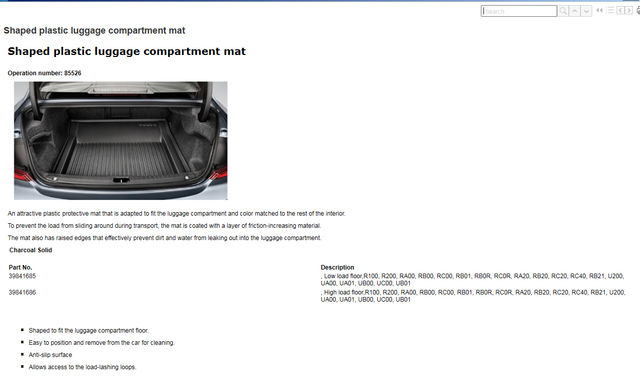 39841686 - Luggage Compartment Mat Shaped Plastic (High load floor ...