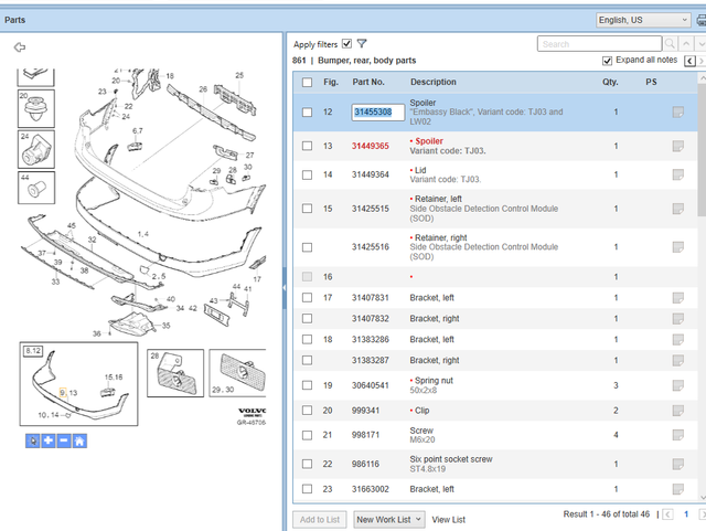 31455308 - Spoiler | Volvo OEM Parts Direct