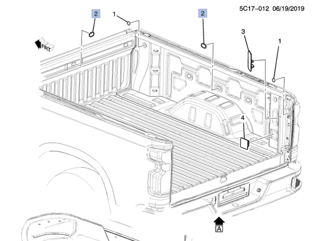 15891612 - Cargo Carrier Pickup Box Side Rail Hole Plug 2014-2024 GM ...