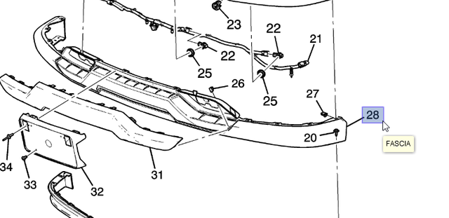2016-2019 GM Front Upper Bumper Cover 84029815 | GMPartsNow