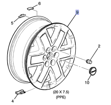 22830685 - 20x7.5-Inch Aluminum Wheel 2010-2017 GMC | GMPartsNow