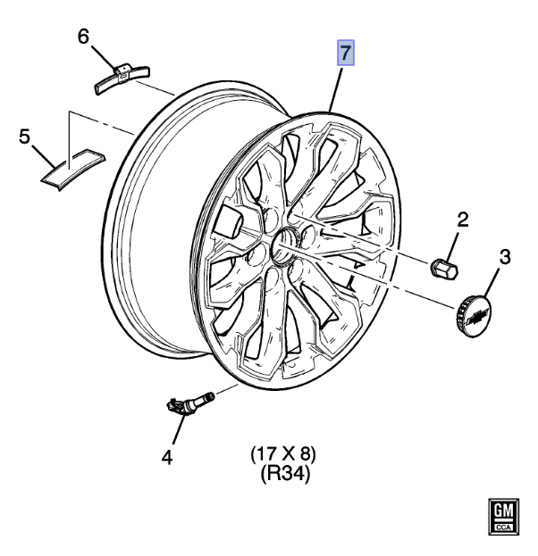 23378276 - 17x8-Inch Aluminum Wheel 2017-2022 GM | GMPartsNow