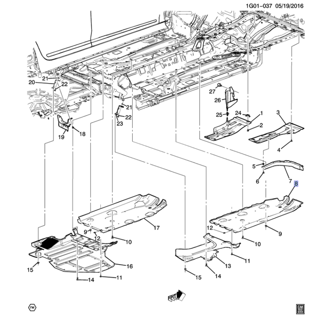 23455420 - Driver Side Underbody Front Air Deflector 2013-2020 GM ...