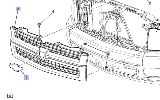 25825521 - Bright Chrome Front Grille with Bowtie Emblem and Clips 2007 ...