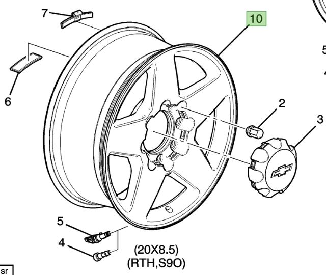 Wheel (20x8.5) 84008492 | GMPartsNow