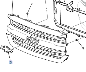 23236301 - Gold Front Grille Bowtie Emblem with Chrome Outline 2016 ...