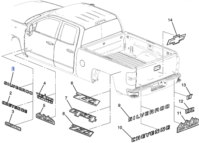 15129652 - "SILVERADO" Emblem 2007-2019 GM | GMPartsNow