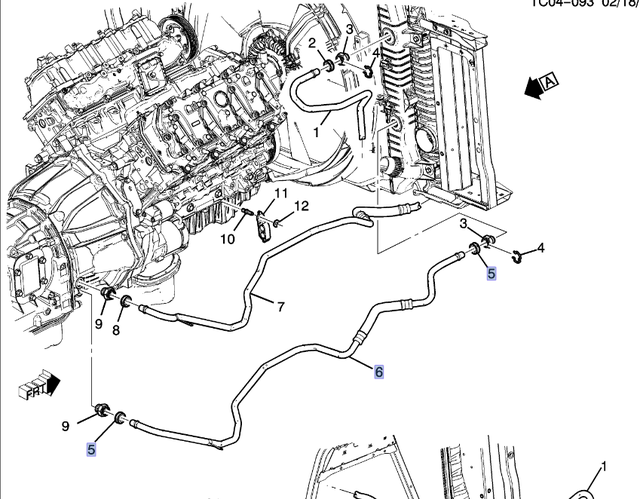 20977534 - Automatic Transmission Fluid Cooler Lower Line 2011-2014 GM ...