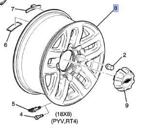 84397983 - 18x8 Aluminum Wheel 2015-2019 GM | GMPartsNow