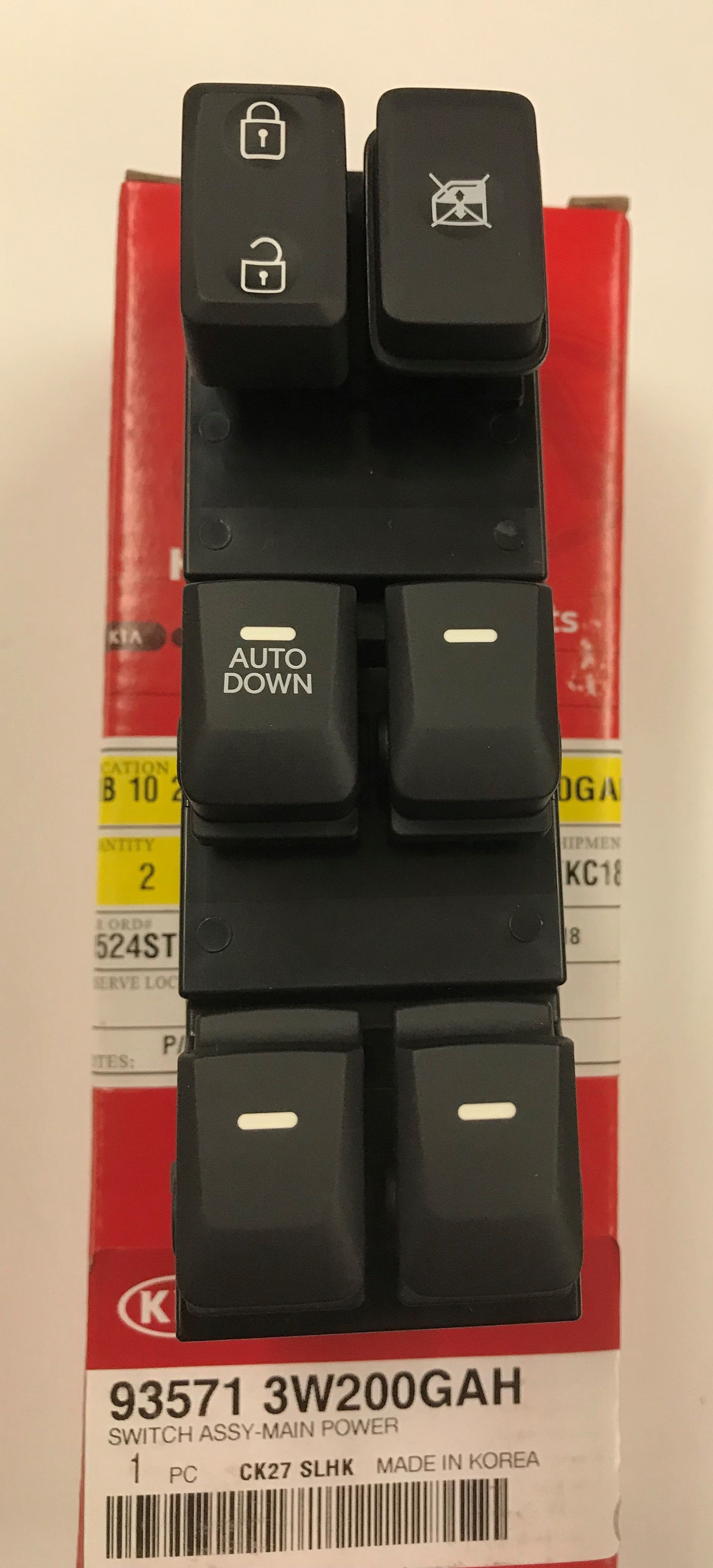 93571-3W200GAH - Window Switch 2011-2013 Kia Sportage | Kia.Parts Store