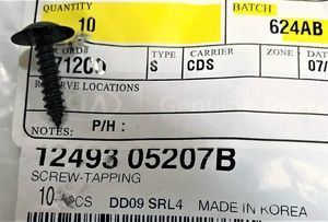 12493-05207B - Fender Liner Screw 2003-2023 Kia | Kia.Parts Store