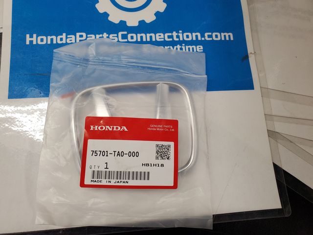 75701-TA0-000 - 2008-2022 Honda - Emblem Rear (H) | Genuine Honda Parts