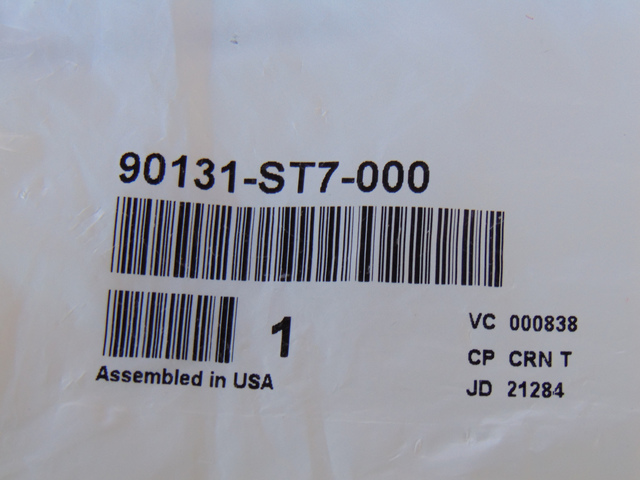 90131-ST7-000 - Bolt L Front Stopper - 1992-2001 Honda | Honda Parts Cheap