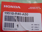 19510-R40-A50 - Heater Pipe | Genuine Honda Parts