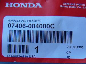 07406-004000C - Gauge Fuel Pr 100PSI | Honda Parts Cheap