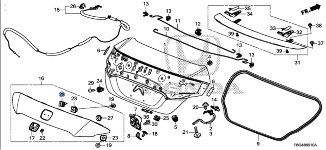 91514-SMG-E01 - Clip Tailgate Garnish - 2010-2021 Honda | Honda Parts Cheap