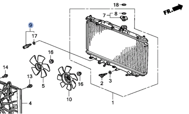 37870-RAA-A01 - 2005-2009 Honda - Sensor Assembly Water Temperature ...