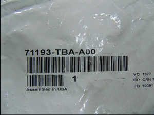 71193-TBA-A00 - Spacer, R Front Bumper Side - 2016-2020 Honda Civic ...