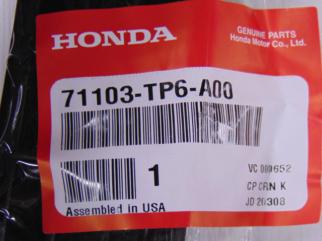 71103-TP6-A00 - Beam Front Bumper Center (Upper) - 2010-2012 Honda ...