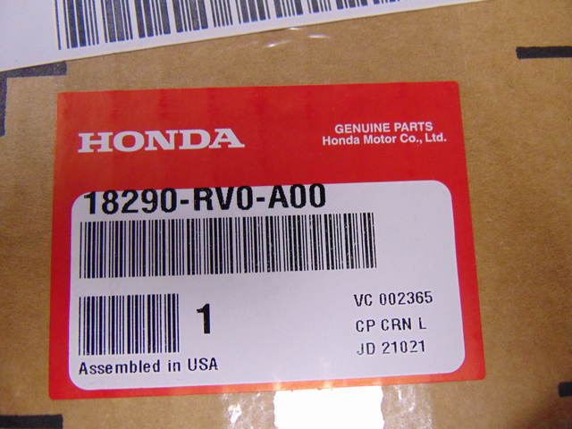 18290-RV0-A00 - 2011-2013 Honda Odyssey - Converter Rear Primary ...
