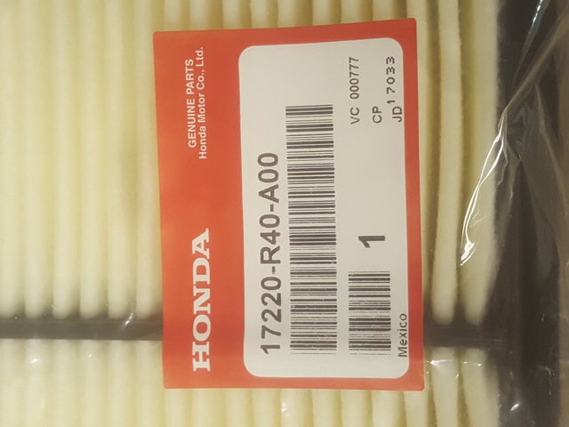 17220-R40-A00 - 2008-2015 Honda - Element Assembly Air Cleaner | Honda ...