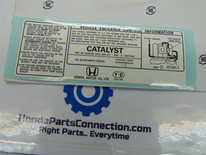 17277-PLM-A04 - Label (VIN required for purchase) | Genuine Honda Parts