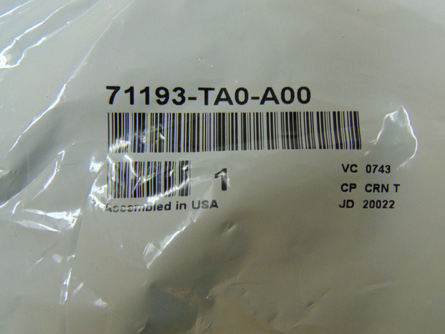 2008-2012 Honda Accord Spacer, (Right Side) Front Bumper 71193-TA0-A00 ...